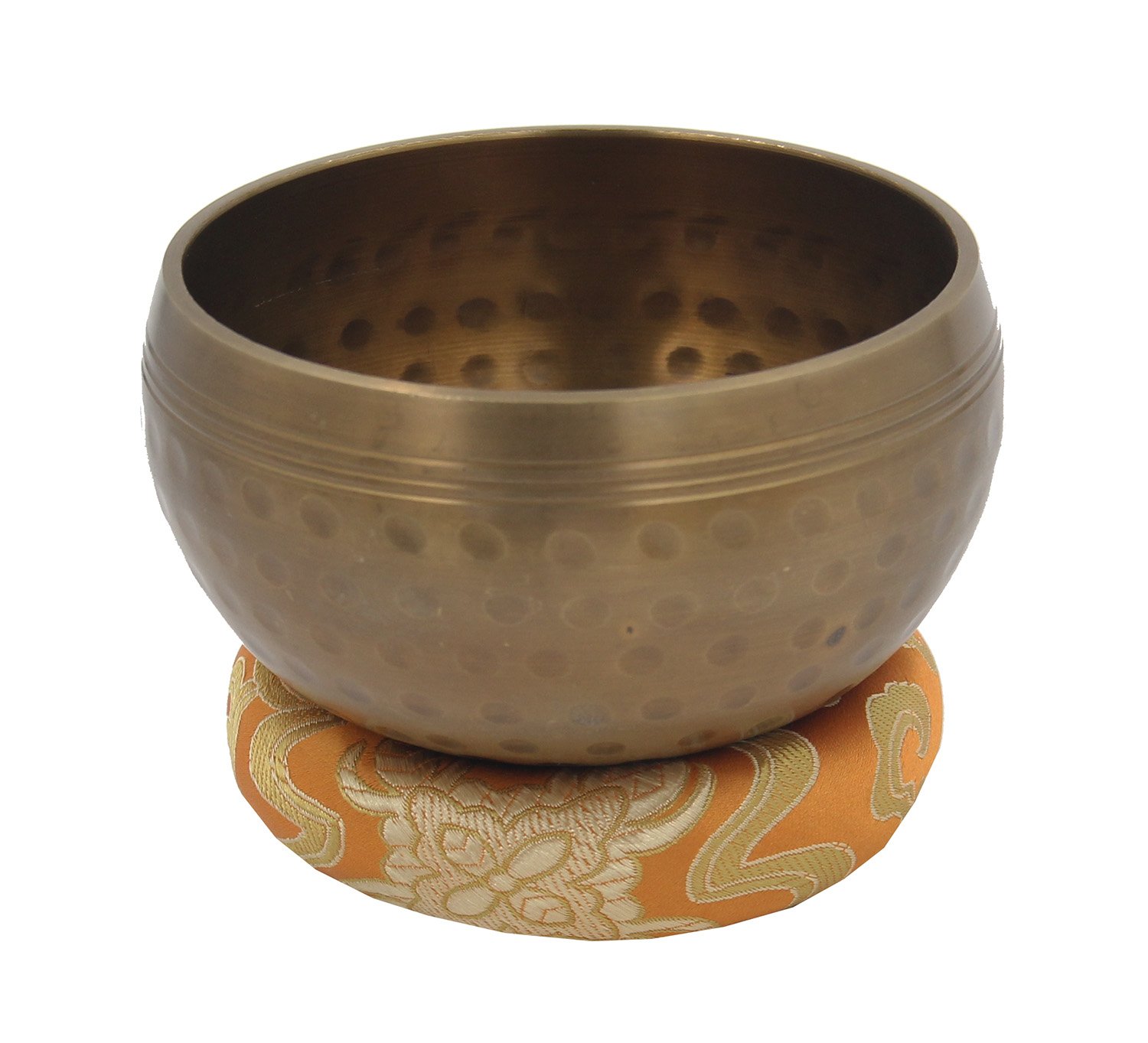 Silk Brocade Ring Cushion Pillow for Tibetan Singing Bowl Hand Made Nepal (Orange)