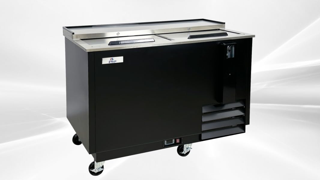 Horizontal Bottle Cooler Deep Well 50β Two 2 Door Commercial beer bottle Refrigerator Stainless steel Top Lid NSF -JBC-50-dup-2