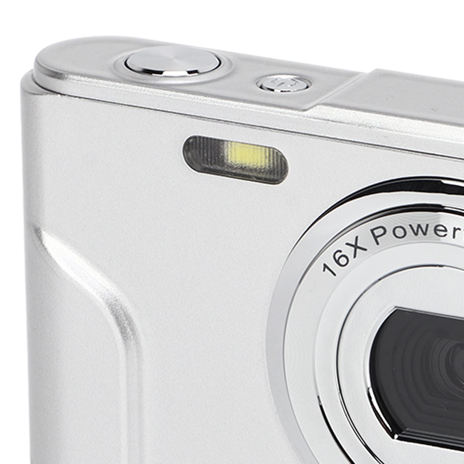 Digital Camera, 1080P HD 2.4 Inch IPS Display Mini Compact Pocket Camera with 16X Zoom, Portable and Rechargeable Video Camera for Adults, Students, Kids, Travel (Space Silver)