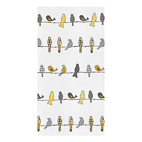 Segard Kitchen Towels Dish Towel Set of 1,Yellow Buffalo Plaid Bird White Absorbent Hand Towels Cleaning Dishcloth Tea Towels,Flower Checker Animal Lines Reusable Drying Dish Cloths