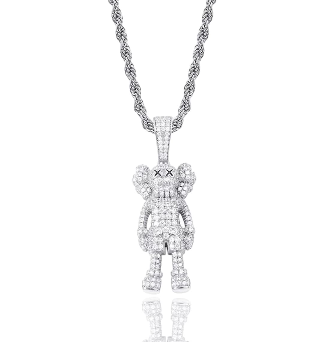 Got Drip? Kawed iced out pendant stainless steel 24 inch rope chain designer bling