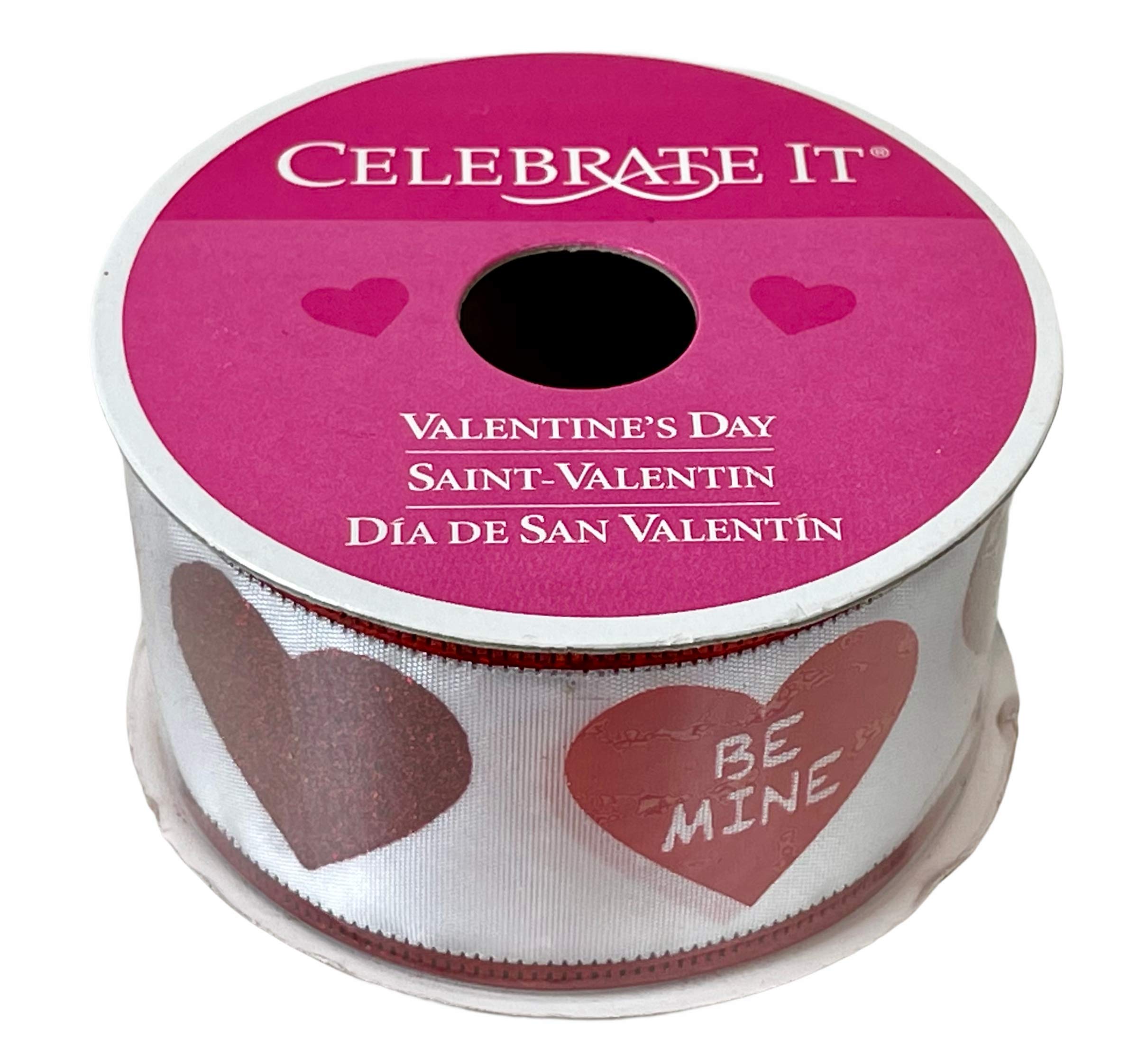 Celebrate It Valentine's Day Ribbon (Pack of 8, Assorted: 7/8" Wide & 1 1/2" Wide)