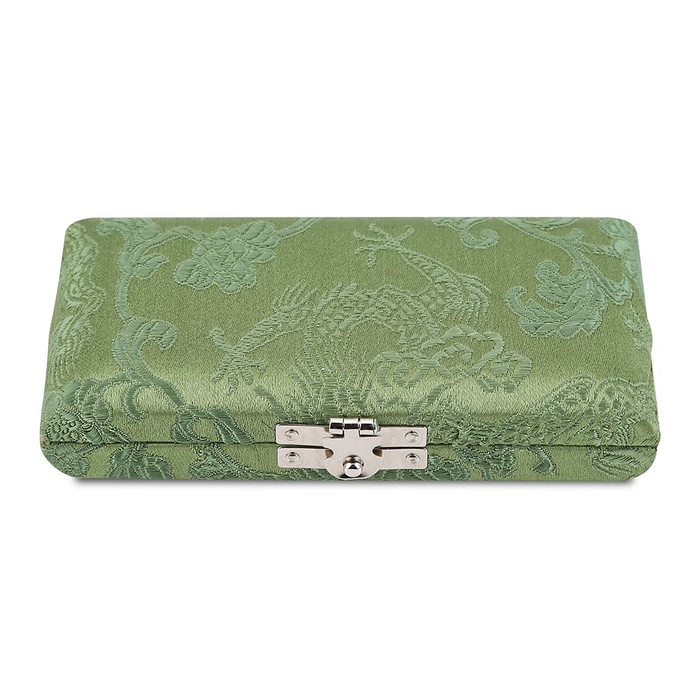 Oboe Case, Wooden & Silk Cloth Cover Oboe Storage Holder Box Protector Bag for 3pcs Oboe Reeds