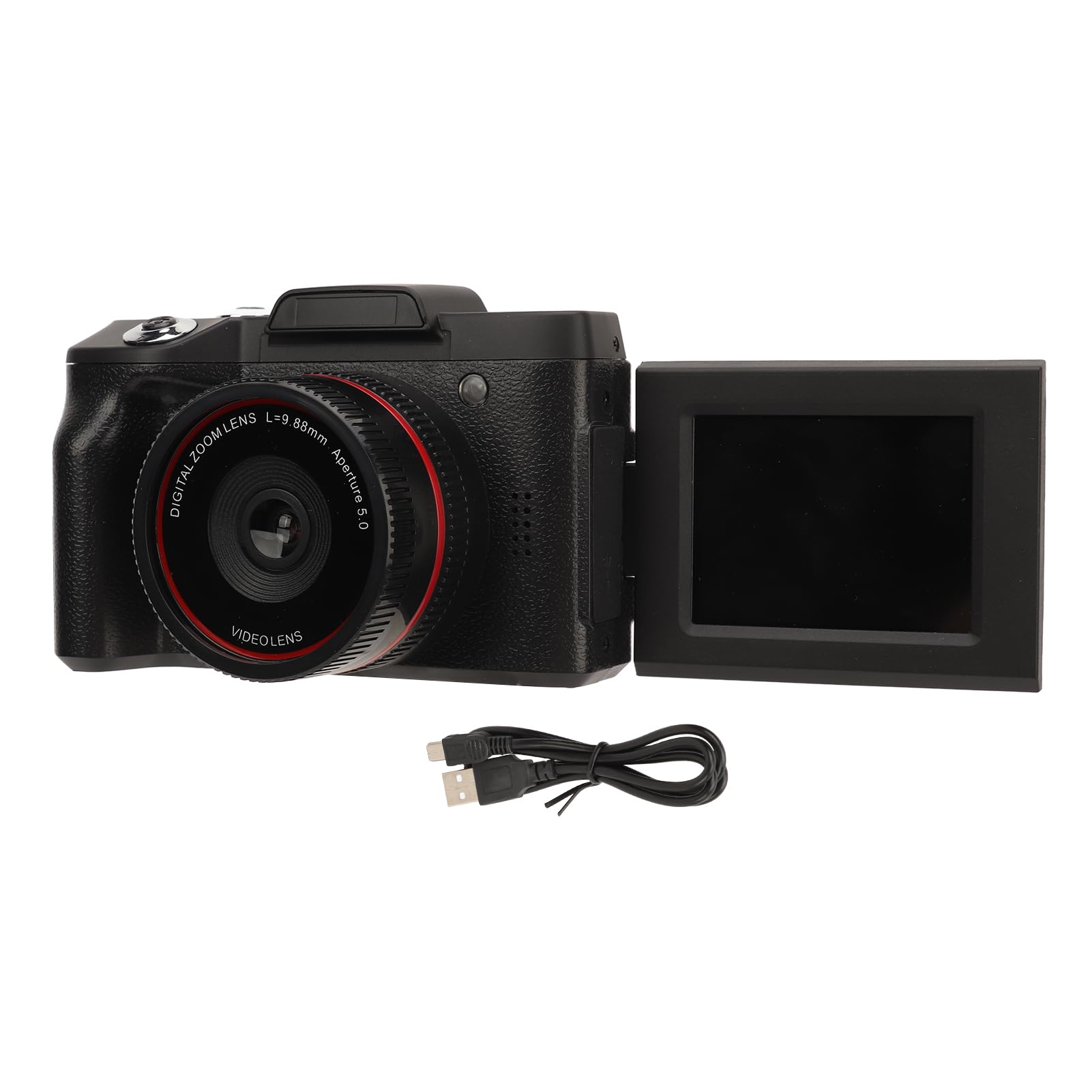Digital Camera, 1080P 16MP HD Flip 2.4in TFT Screen 1/4 Thread Hole Video Camera 16X Digital Zoom Self Timer Smile Shoot Motion Detection Vlogging Camera for Travel, Weddings