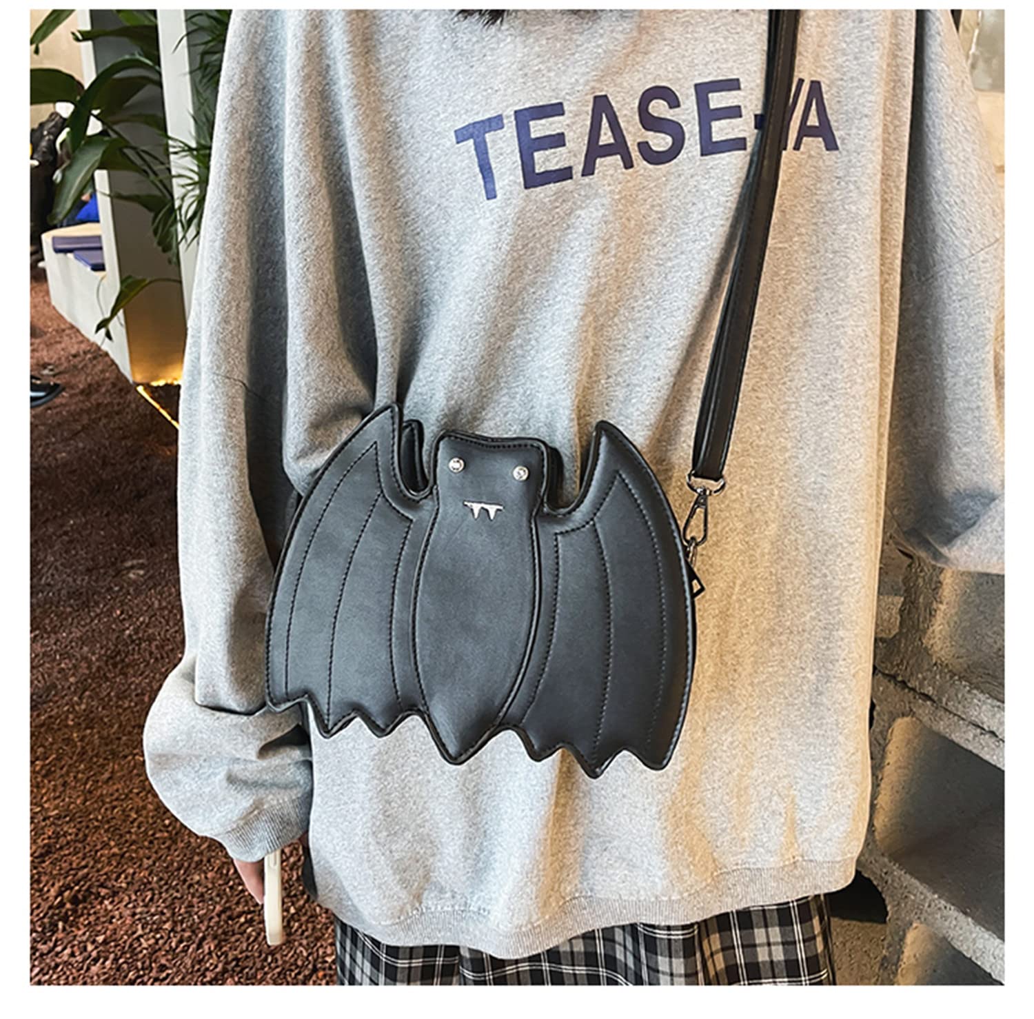 Gothic Purses Black bat bag Little Devil unique women shoulder bag (Black)