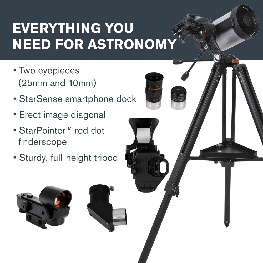 Celestron – StarSense Explorer DX 5” Smartphone App-Enabled Telescope – Works with StarSense App to Help You Find Stars, Planets & More – Schmidt-Cassegrain Telescope – iPhone/Android Compatible