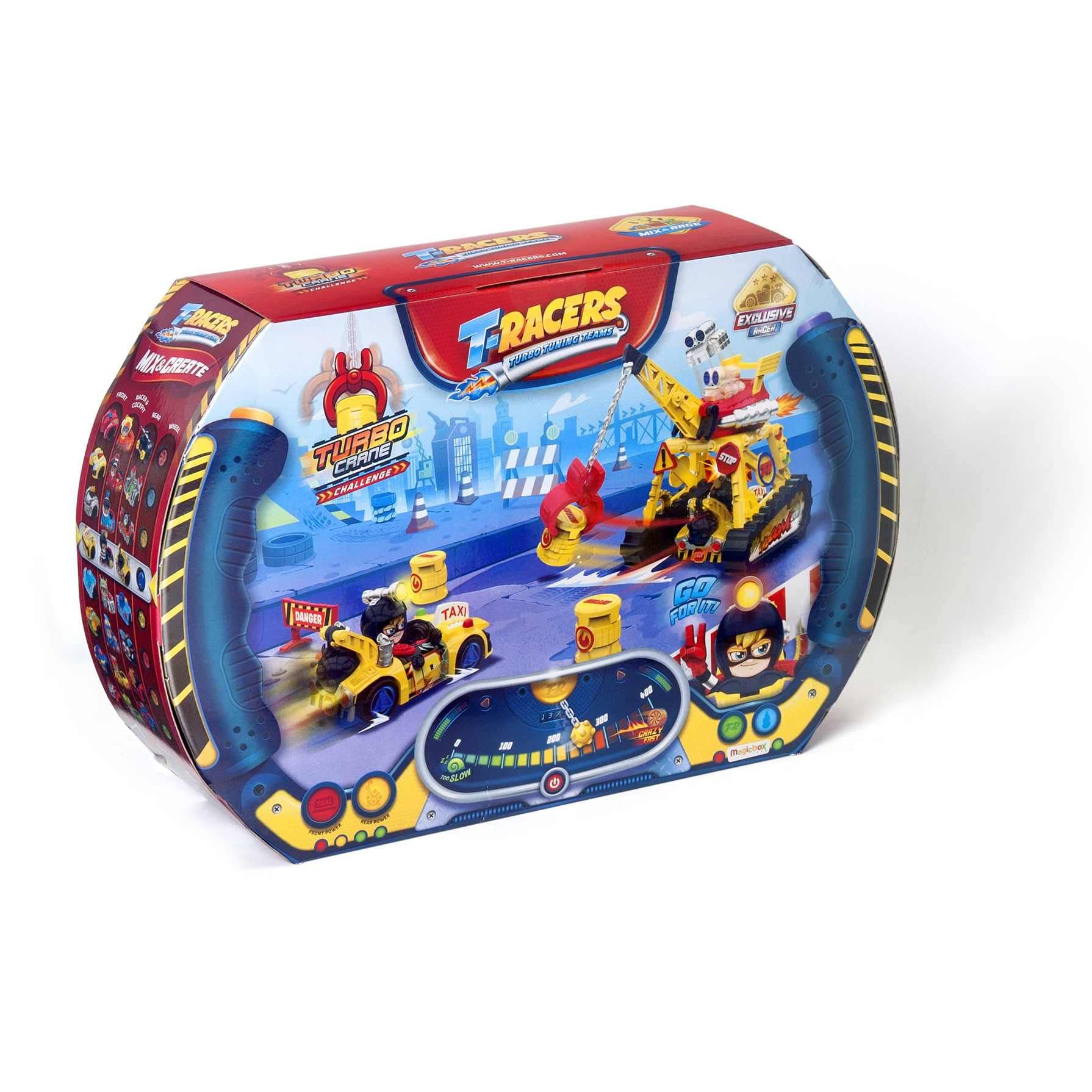 T-Racers Turbo Crane Challenge β Crane and Accessories with Exclusive Driver and car