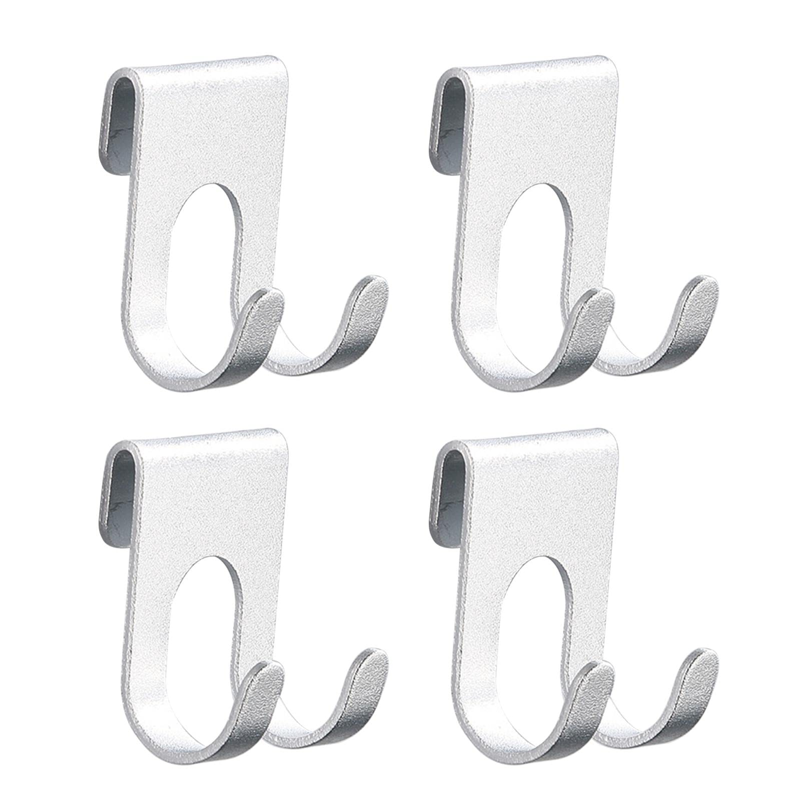 EMVANV 4pcs Adhesive Plug Hook, Stainless Steel Heavy Duty Razor Holder for Shower, Kitchen Organizer for Shaver Plug Robe Towel Loofah Coat, Shower Razor Holder Storage Hooks(Silver)