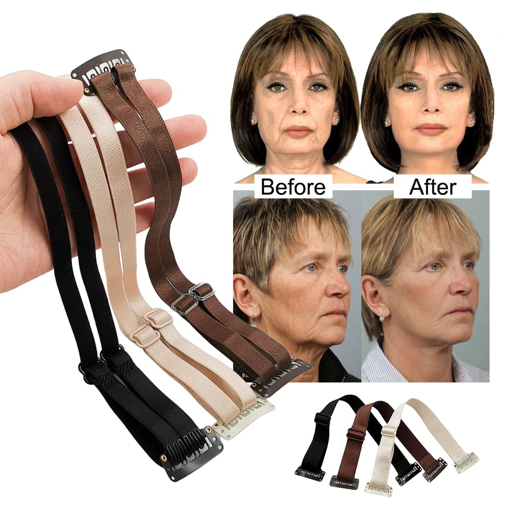 Facelift Band, Multicolor Double, Anti-Wrinkle Band,Rejuvenating Strap,Women Beauty Adjustable Band with Clips,Envelope, Facial Anti-Wrinkle Strap,Adjustable Elastic Stretching Band