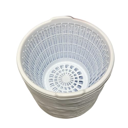 Generic Set of 6 White Laundry Basket Lightweight One Bushel Capacity laundry hamper with lid Plastic storage baskets 1 Gift For home and garden use (17.5β x12β)