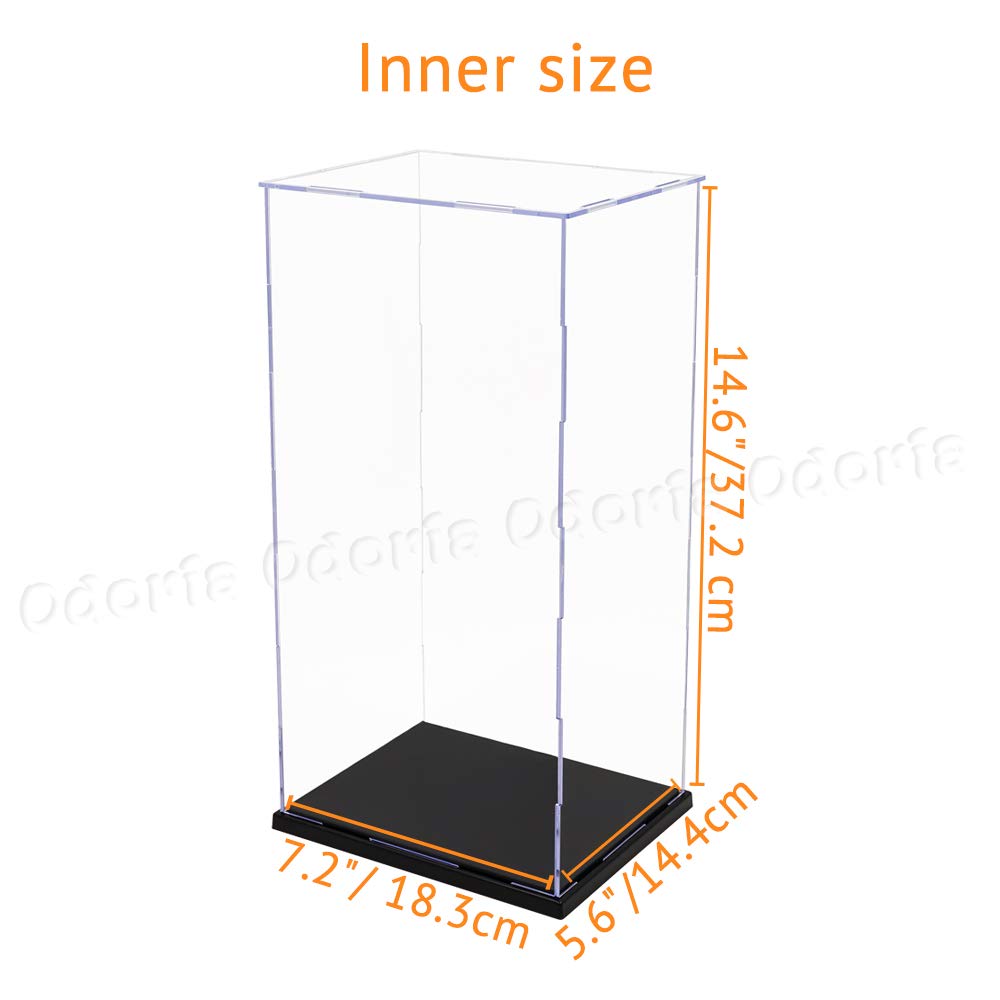 Odoria Clear Acrylic Assembly Required Display Box Case 14.6" High Dustproof Figure Gundam Display