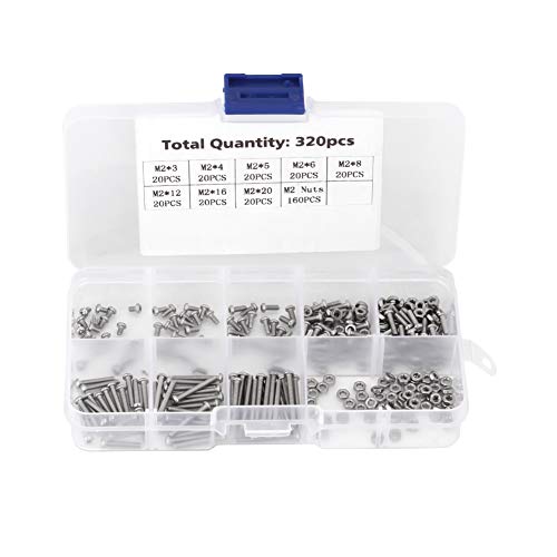 Fasteners, 320pcs M2 Machine Screws Set Fasteners Reinforcement Tool For Laptop,Hard Disk,Keyboard,Phone,PC, Screws