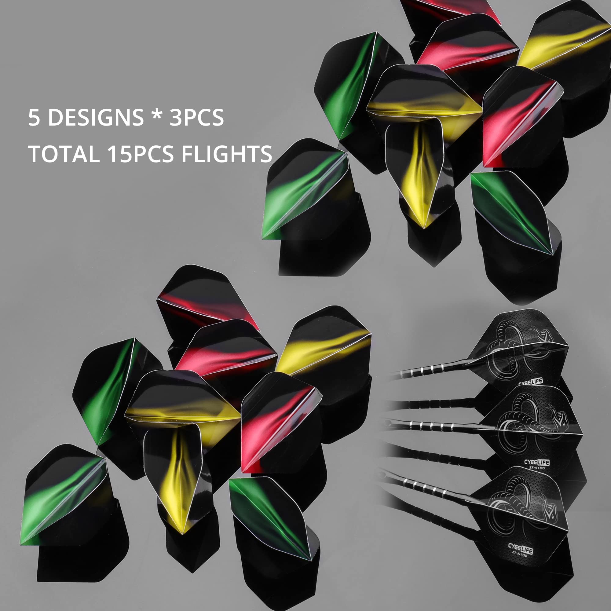 CyeeLife 12Packs Steel tip Darts 20g with Aluminum Shafts+15 Flights+Sharpener+Tool for 4 Beginner Players