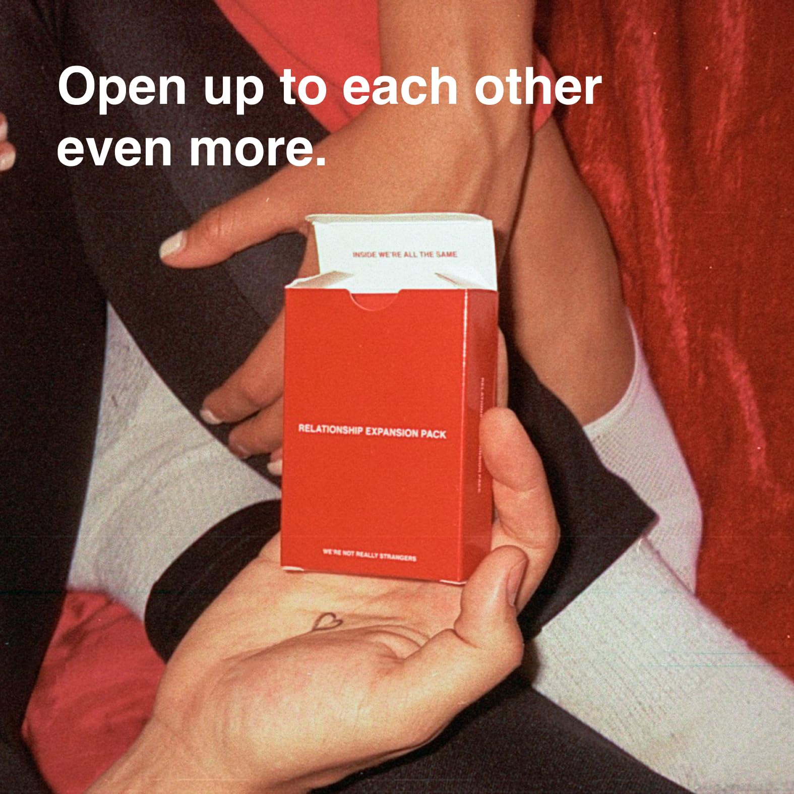 WE'RE NOT REALLY STRANGERS Relationship Expansion Pack Card Game โ 54 Cards & Wild Cards โ Conversation Cards for Couples, Adults, & Teens for Date Nights & Game Nights, Ages 18+, 2-6 Players