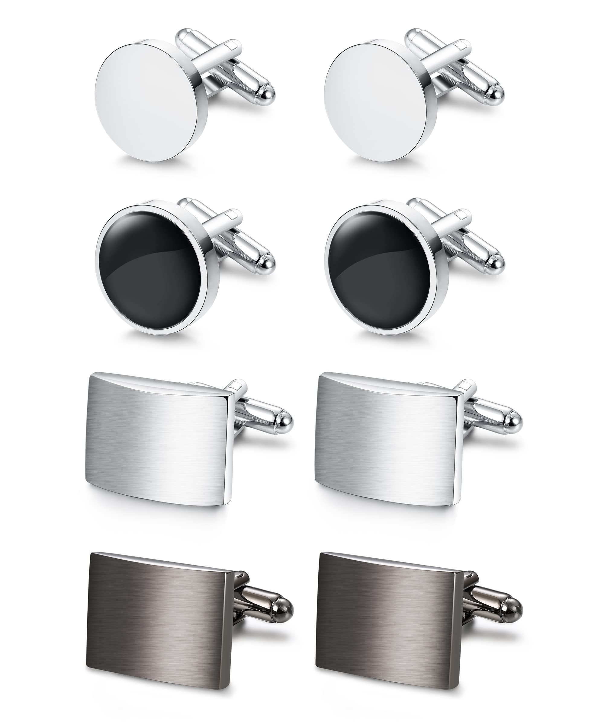 CASSIECA 4-6 Pairs Classic Cufflinks for Men Unique Wedding Business Tuxedo Shirt Cuff links Set