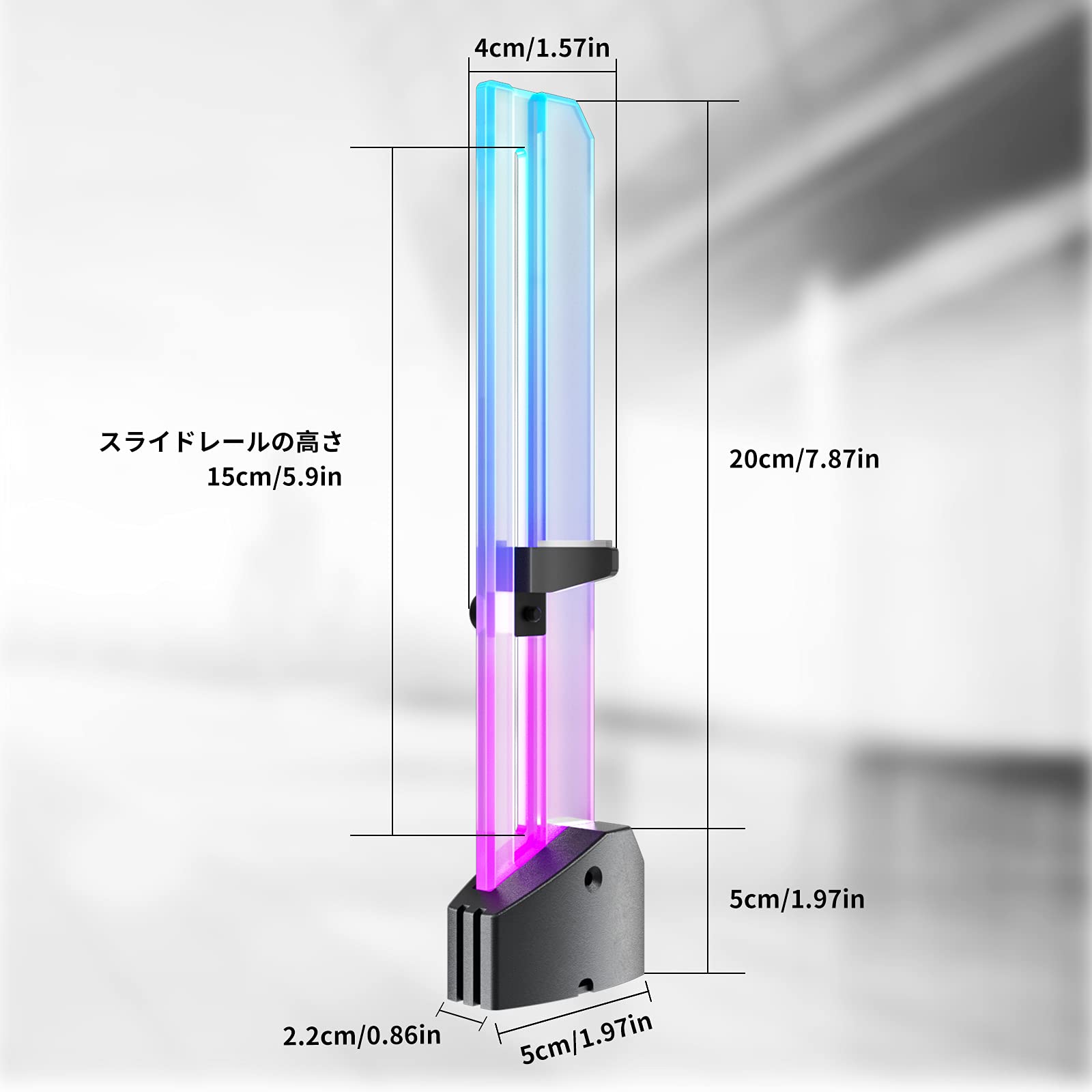 novonest GPU Support Bracket,5V 3PIN ARGB Graphics Card GPU Brace Support Video Card Sag Holder/Holster Bracket,Vertical GPU Mount,Transparent Acrylic,Side Neon Light,GH03ARGB(N)