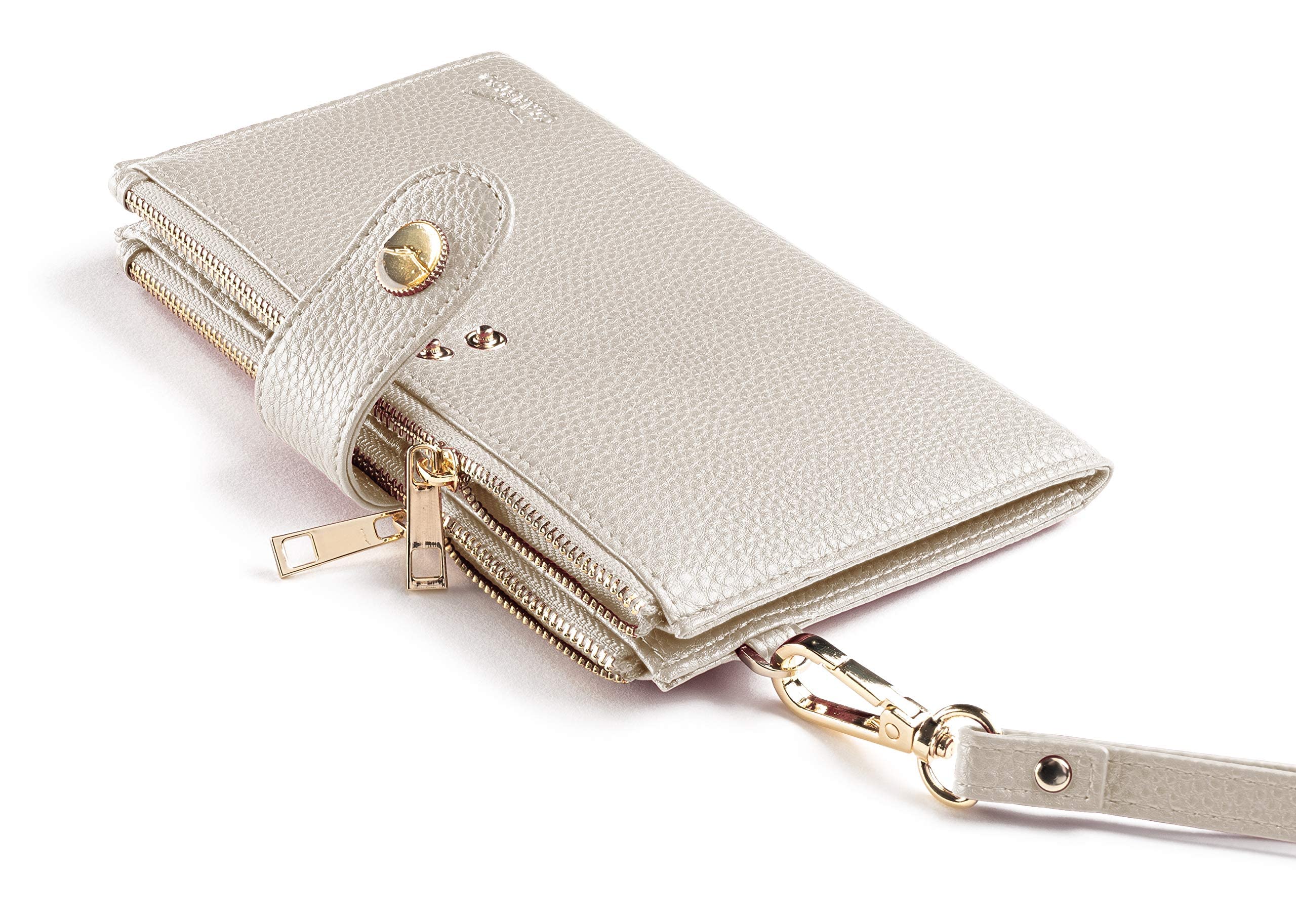 Women’s RFID Wristlet Wallet & Phone Holder | Multi Credit Card Bifold Organizer w/Zipper Pockets & Sweetly Packed in Gift Box