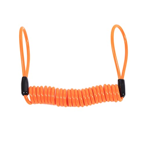 Disc Lock Cable, Yctze Motorcycle Bike Alarm Disc Lock Antitheft Security Spring Reminder Coil Cable Yellow Replacement for Motorbikes Motorcycles Scooters Bicycles(Orange)