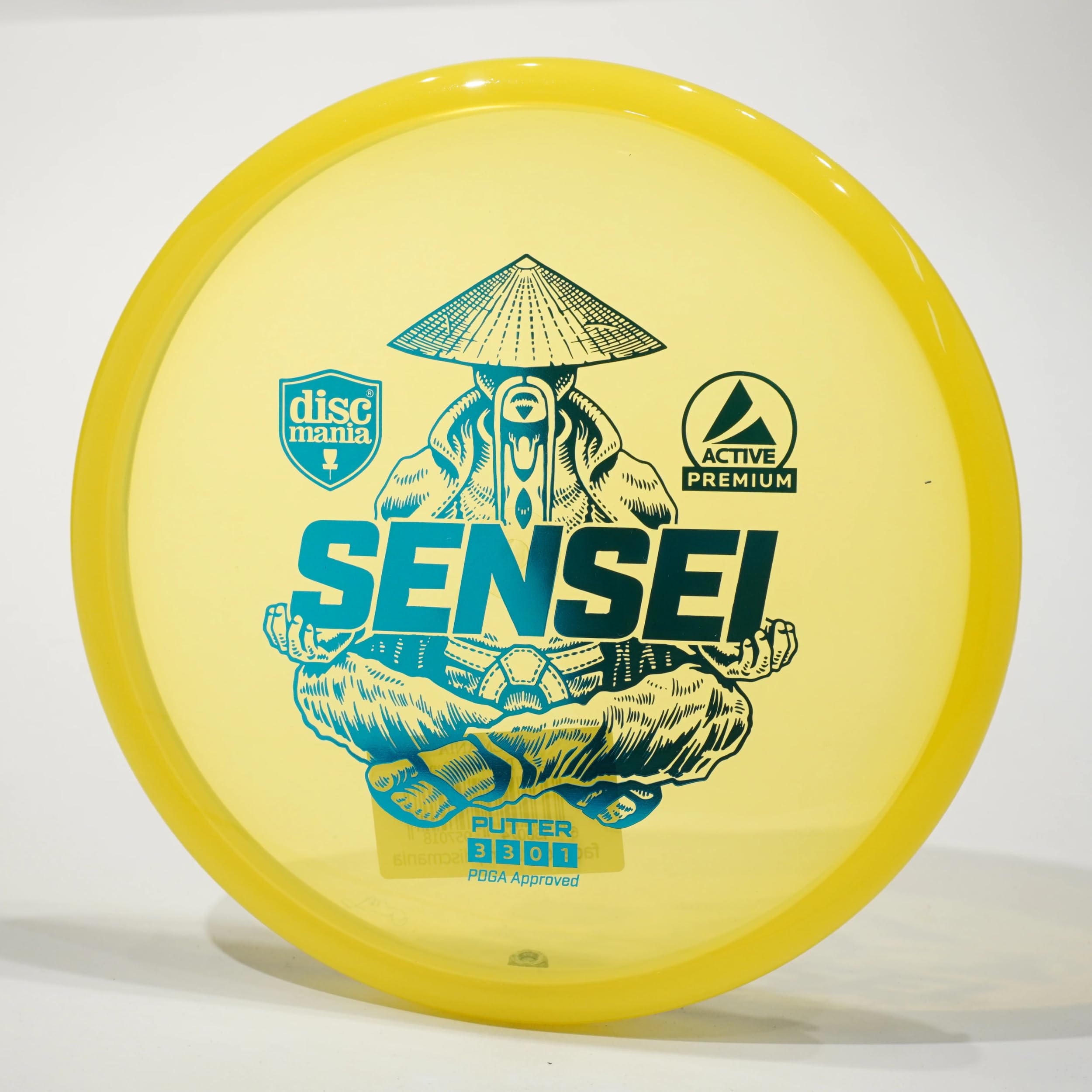 Discmania Active Sensei (Premium) Putter & Approach Golf Disc, Pick Weight/Color [Stamp & Exact Color May Vary] Yellow 173-174 Grams