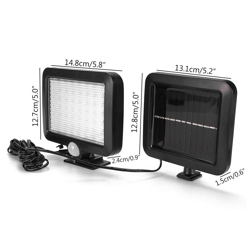 TTAototech Outdoor Security Floodlight,Security Lights with PIR Sensor-56 LED Solar Powered Wall Light- Super Bright Waterproof Outdoor Motion Sensor Light LED Floodlight for Garden, Backyard,Garage