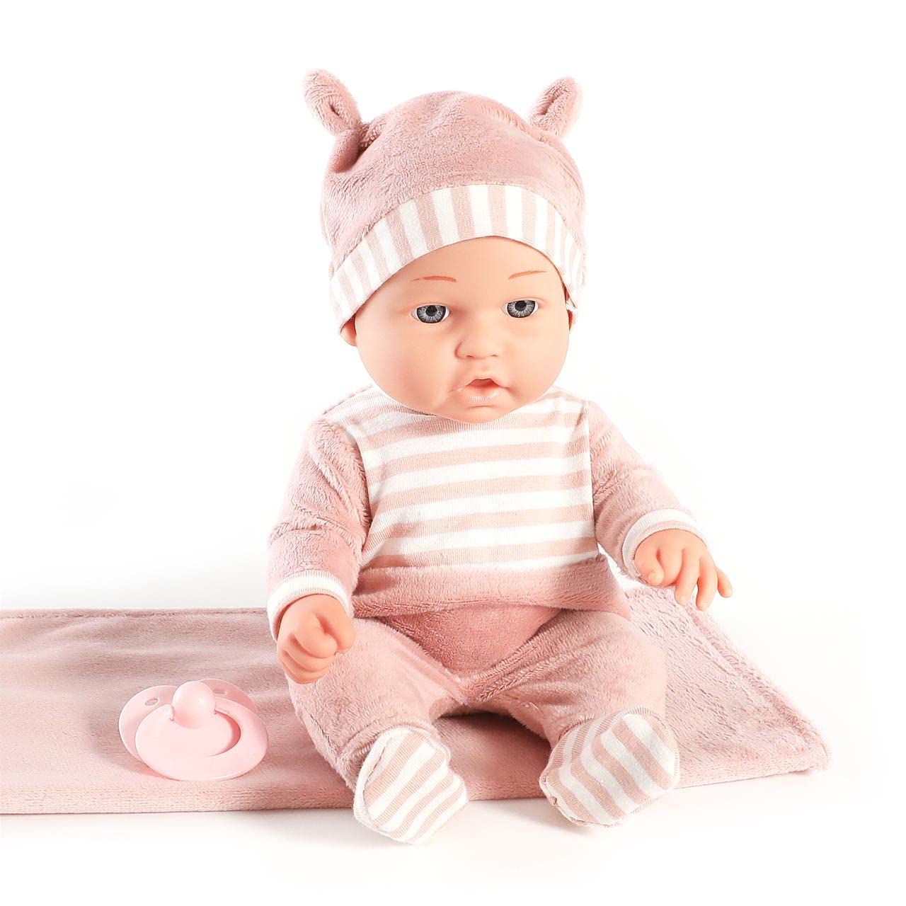 Enjoyin 12'' Baby Doll Playset with Washable Doll Accessories Includes Carrier Bassinet Bed, Pacifier, Blanket, and Pillow, First Baby Dolls for Toddlers 36 Months and Up