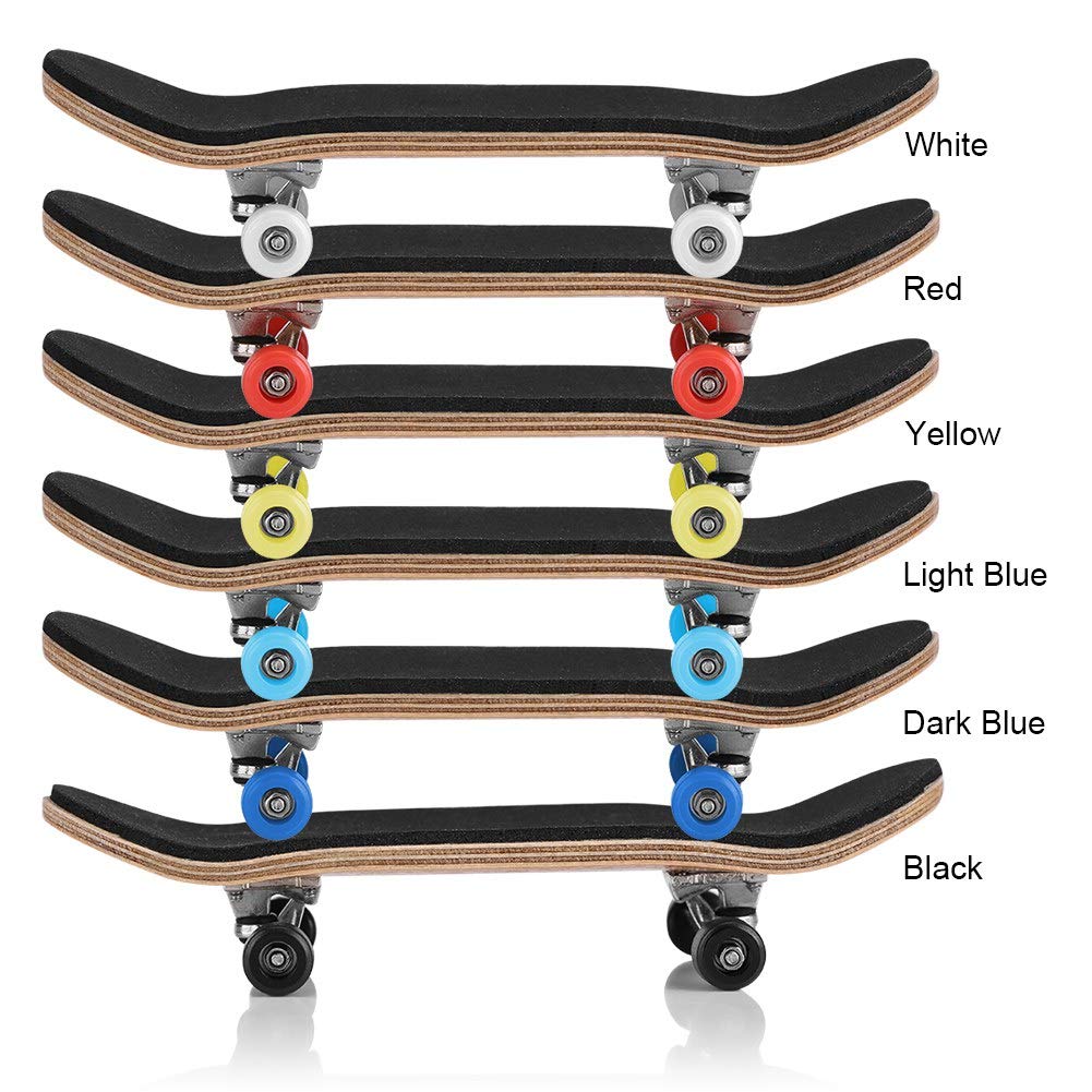 Weohoviy Finger Skateboard, Maple Wooden Fingerboard with Box Reduce Pressure and Ideal for Finger Skater, Kids (Light Blue)