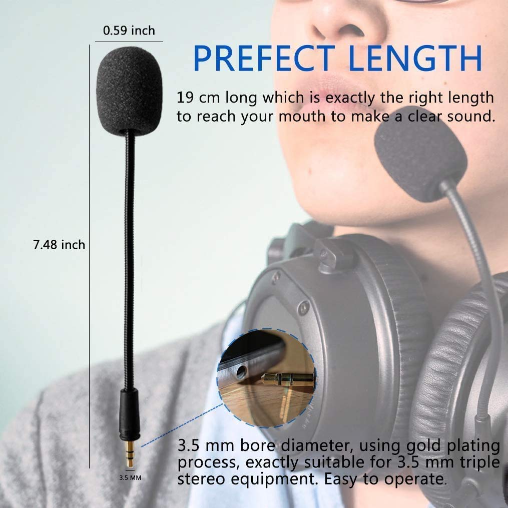Turtle Beach Replacement Mic 3.5mm Detachable Gaming Microphone Boom for PDP Afterglow AG6 Ear Force Turtle Beach Xbox One Stealth 400 420x 450 500p 520 Recon 50x 50p 50 60p