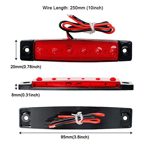 Shangyuan Navigation Lights, Led Stern Lights, Marine Strip Lights for Boat Lights Bow and Stern, Kayak Lights, DC 12V 2PCS (Red and Green)