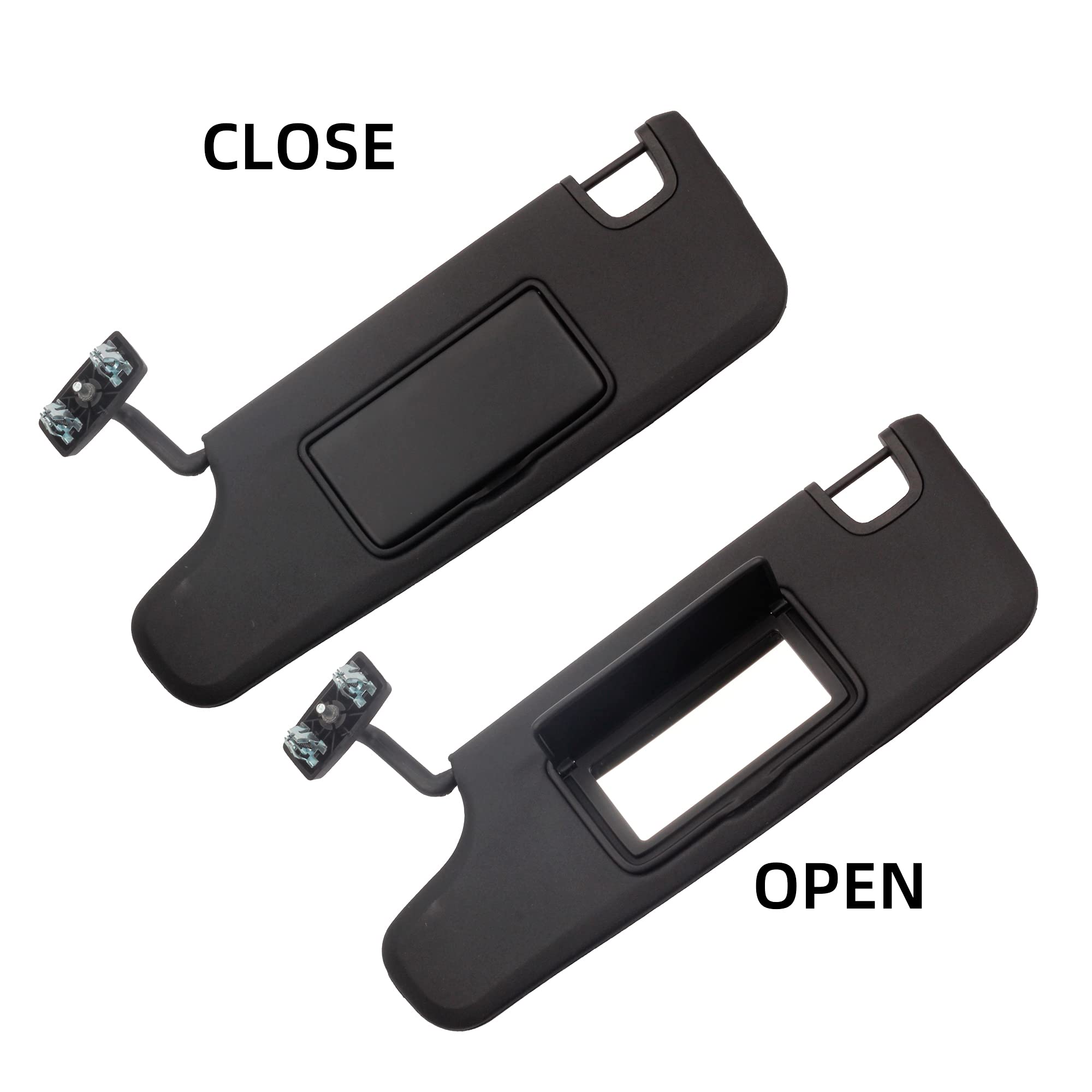 Dasbecan Black Left Driver Side Sun Visor Compatible with Jeep Wrangler JK 2007-2018 Replaces# 6CJ07DX9AA