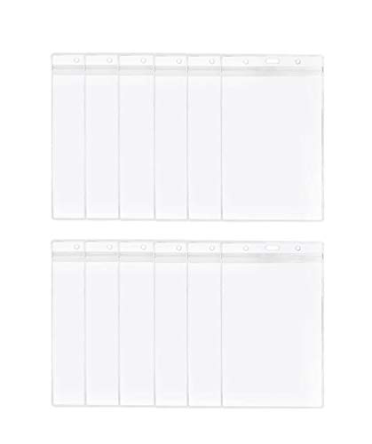 LGEGE 48PCS Transparent Waterproof Extra Large 6x4" Badge Holders （Vertical Style）for Passport ID,Cash,Plane Ticket, Receipts,Credit Card, etc