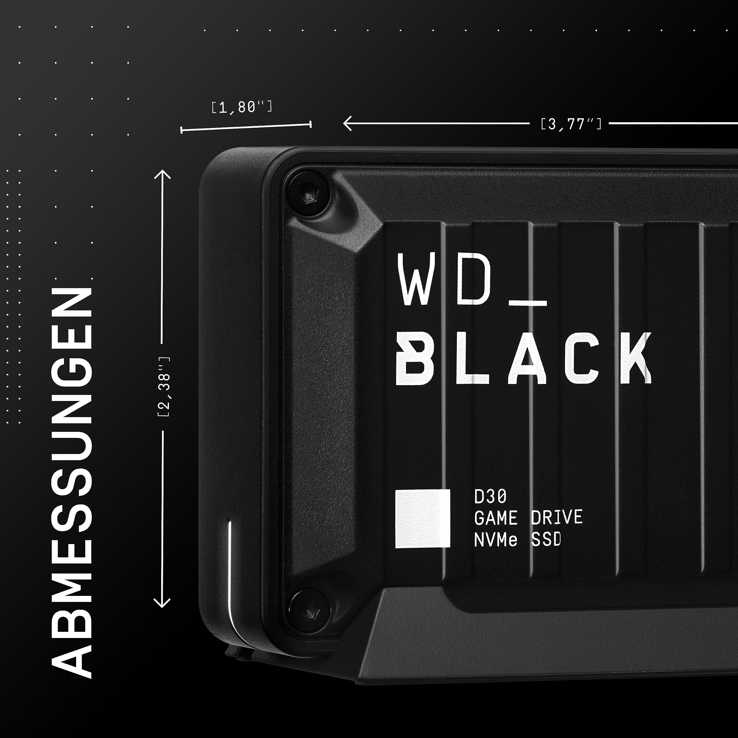 Western Digital 500GB D30 Game Drive SSD - Portable External Solid State Drive, Compatible with Playstation, Xbox, & PC, Up to 900MB/s - WDBATL5000ABK-WESN
