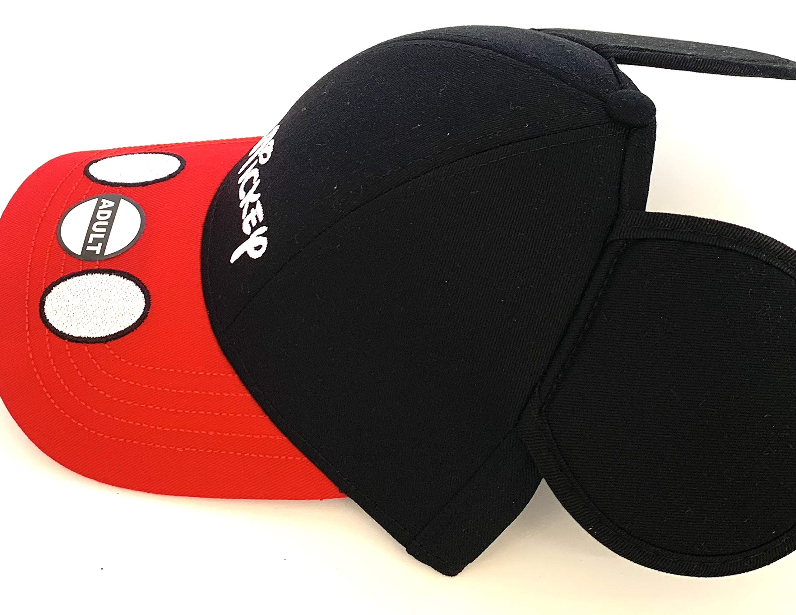 Disney Adult Mickey Mouse Ears Baseball Cap, Black Red, One Size