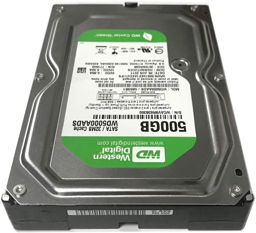 Western Digital 500 GB Caviar Green SATA 3 Gb/s Intellipower 32 MB Cache Bulk/OEM Desktop Hard Drive - WD5000AADS