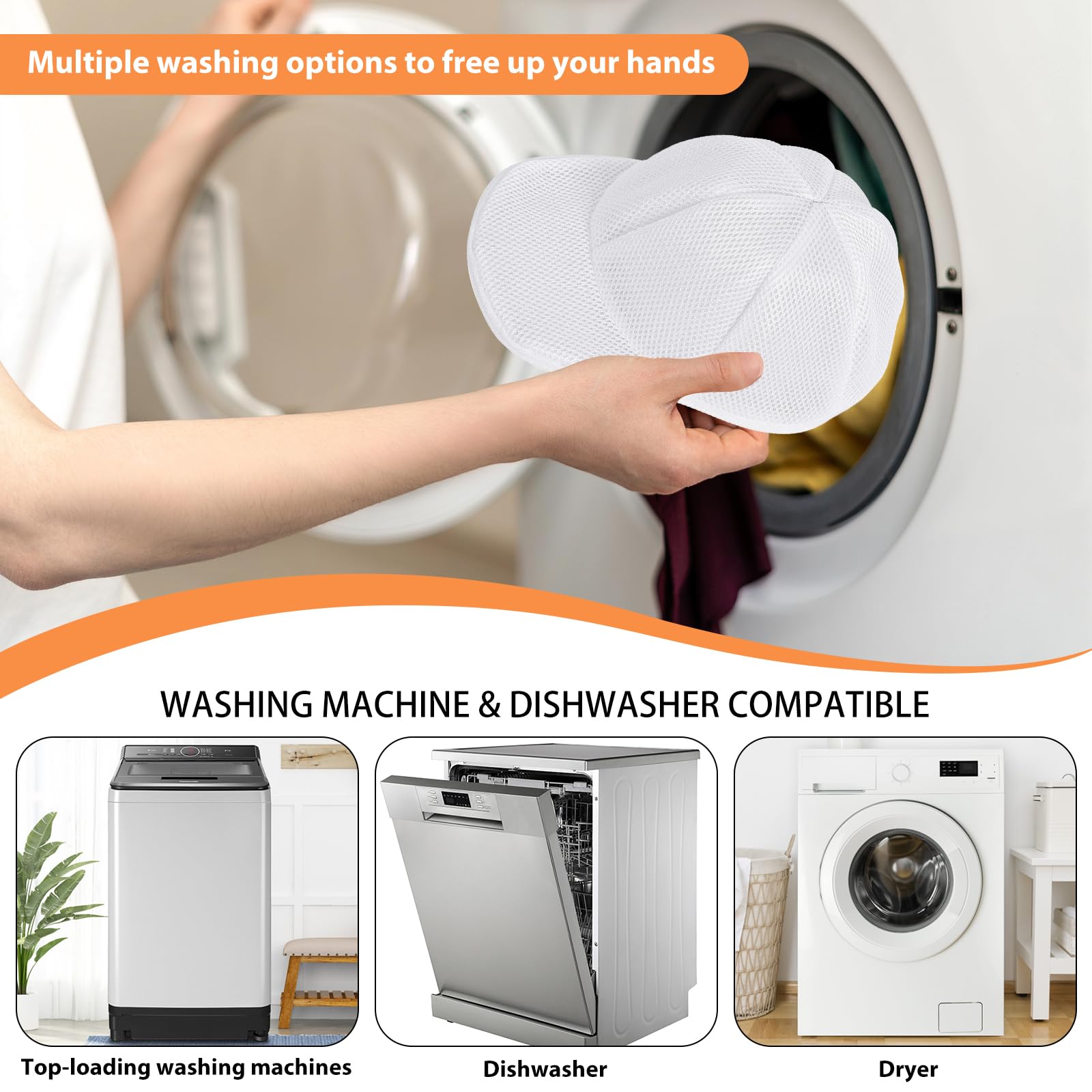 Haiou Hat Washer Cage Baseball Cap Washing Cage Hat Washer for Washing Machine - Keep Your Caps in Shape While Washing and Drying - Ideal for Adults and Kids Ball caps, White