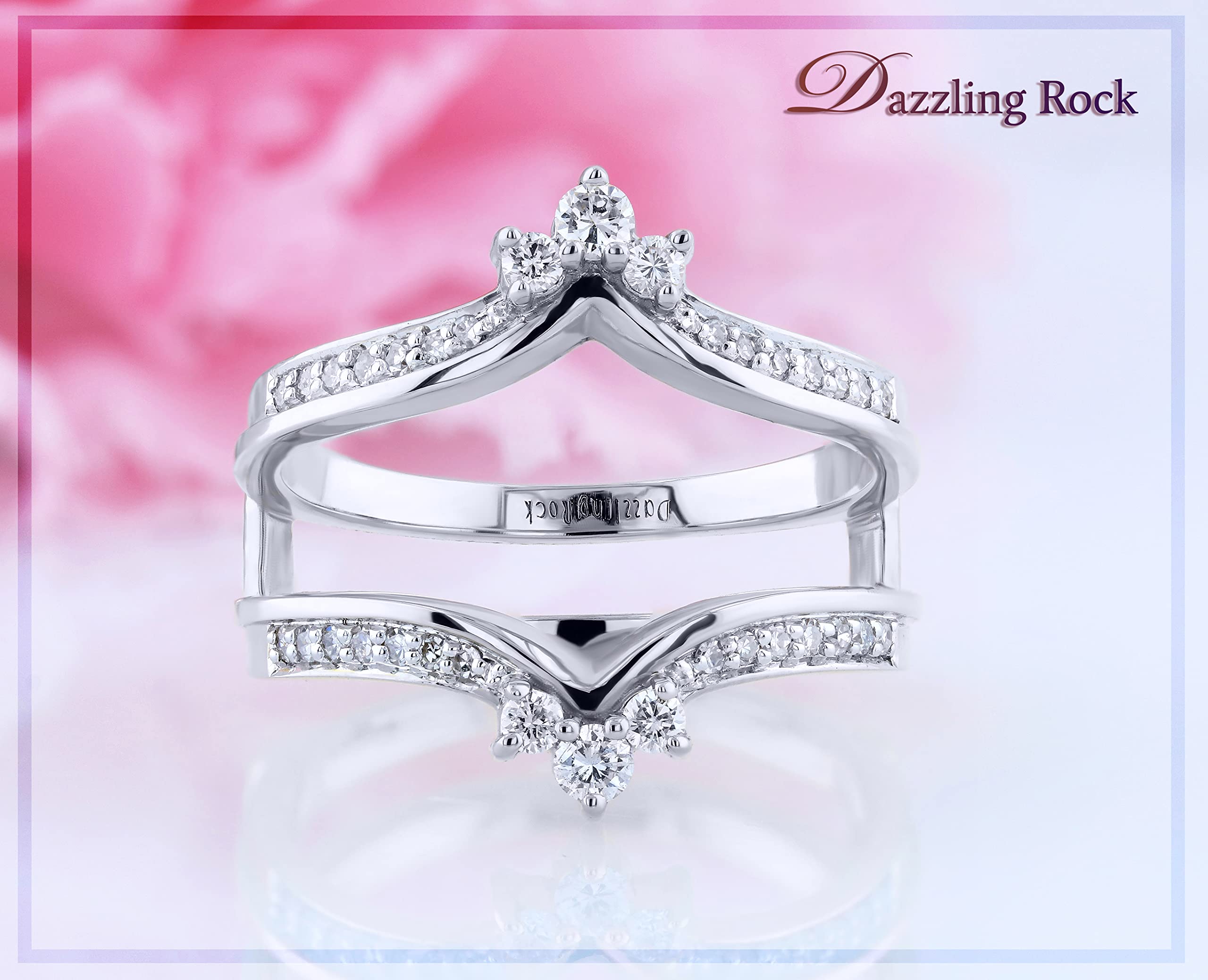 Dazzlingrock Collection 0.40 ctw. Round White Diamond Anniversary Enhancer Ring in 14K White Gold, Size 6.5