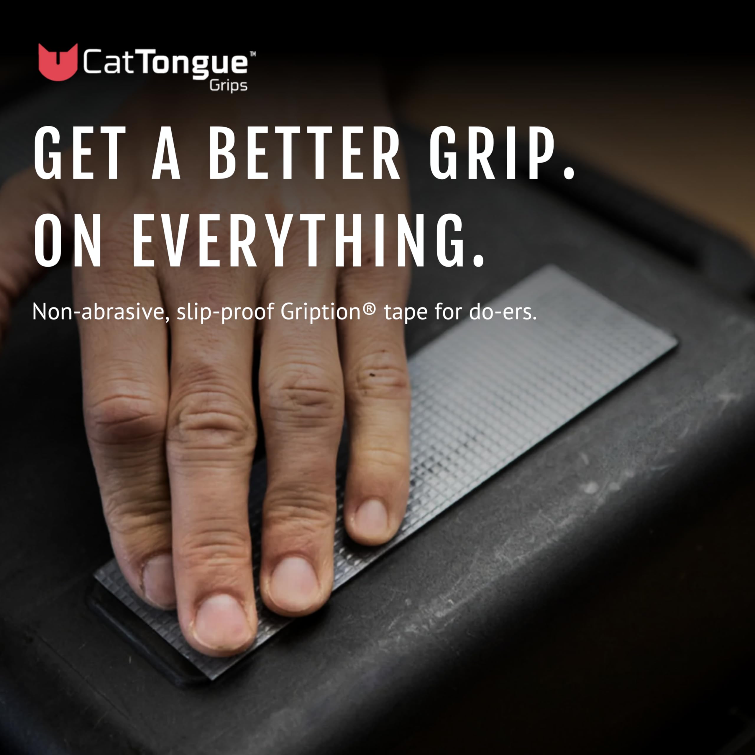 CATTONGUE GRIPS Non-Abrasive Anti Slip Grip Tape β 2β Thick Heavy Duty Tape for Indoor & Outdoor, Customizable, Waterproof, & Durable Anti-Slip Tape (Clear, 20ft)