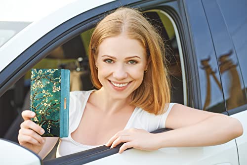 Caweet Car Registration and Insurance Holder Vehicle Glove Box Organizer Leather Car Document Holder for Driver's License, ID, Key Information Cards with Elastic Band Closure, Glitter Pink
