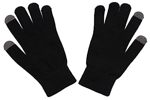 Disney Mickey Mouse Adult Knit Beanie Hat and Texting Glove Set (Black)