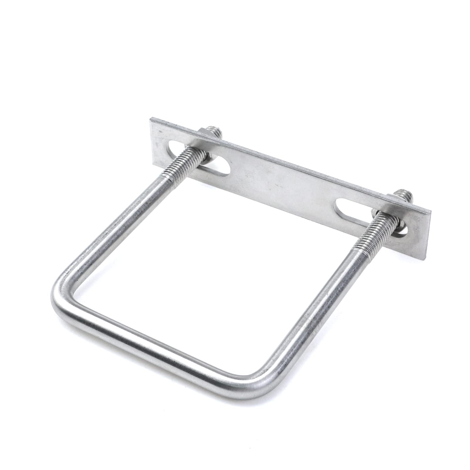 Faotup 2PCS Silver Square U-Bolts,U Bolts Stainless Steel,U Bolt Tie Down,U Bolt with Plate,M12*100 * 150