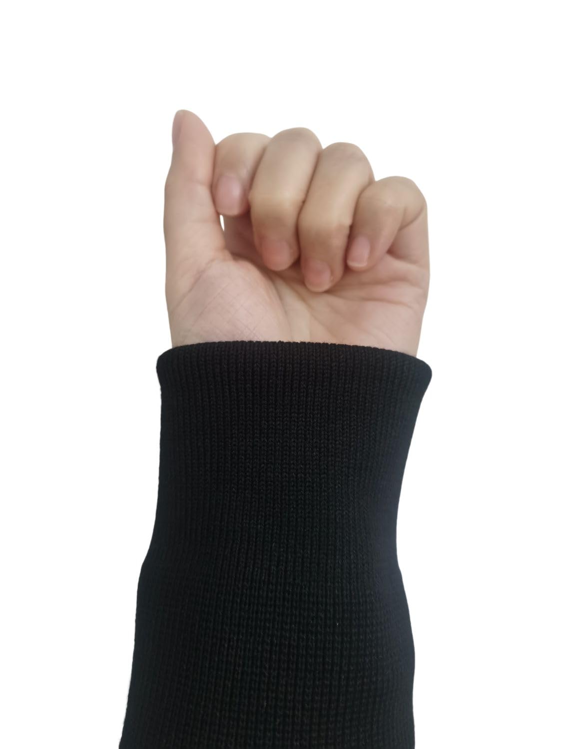 Knit Cuffs for Jacket,Seamless Rib Cuffs 1Pair for Sleeve Extending or Replacement (Black)