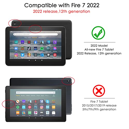 Fire 7 Tablet Case for Kids 2022, All New Amazon Fire 7 Case, Ubearkk Kids Friendly Shock Proof Protective Cover Cases ONLY Compatible with Fire 7 Tablets Latest Model (2022 Release 12th Generation)
