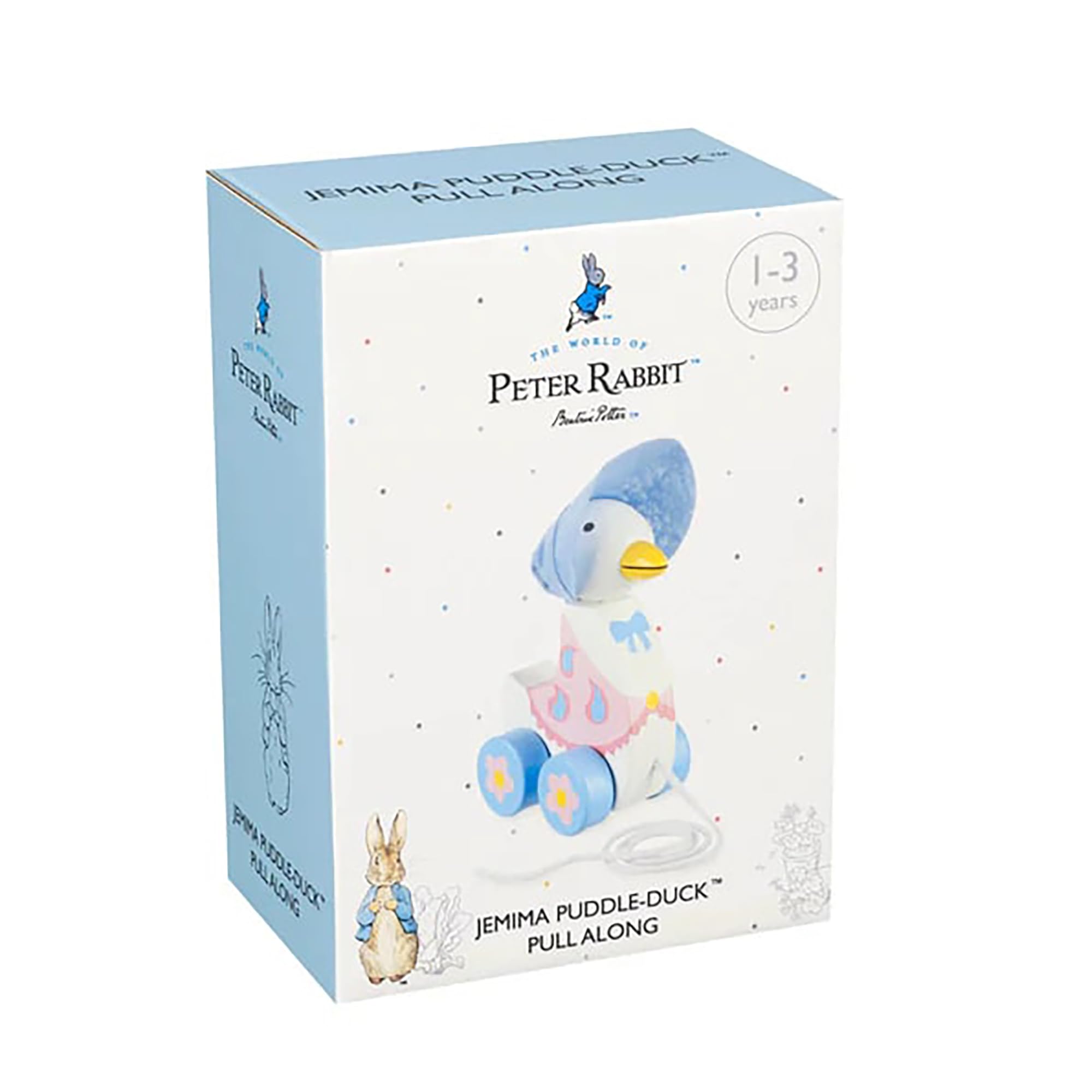 Orange Tree Toys Peter Rabbit: Pull Along: Jemima Puddle-Duck - Wooden Toy, Wheeled Character, Encourage First Steps, FSC Certified, Licensed, Toddler & Kids Ages 1+