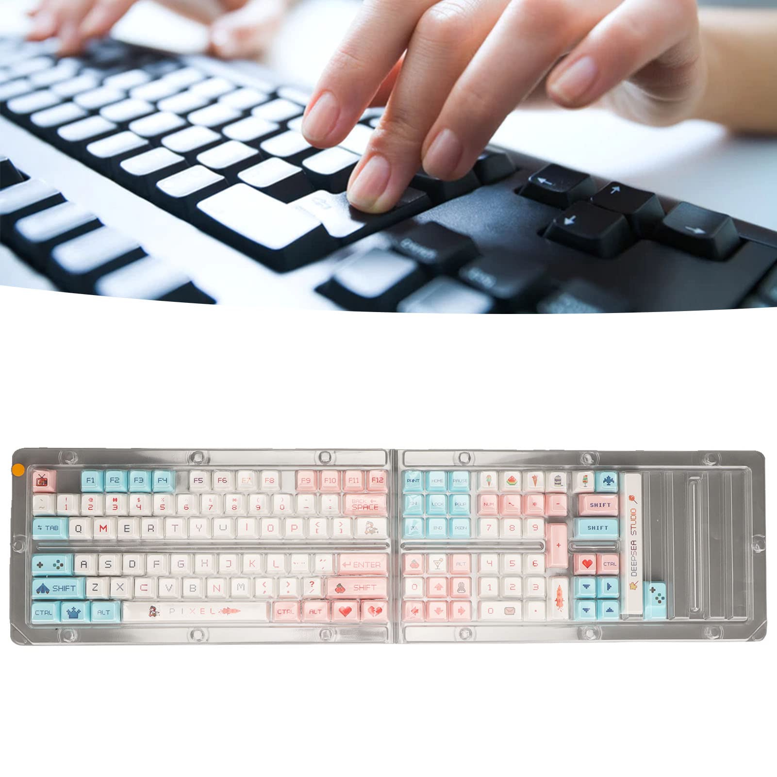 Gugxiom 125 Key Key Covers, PBT Key Covers for Mechanical Gaming Keyboard, DIY XDA Key Covers, Cute Pixel Wars Themed Key Covers, for 61/64/68/72/82/84/87/104/108 Keyboards