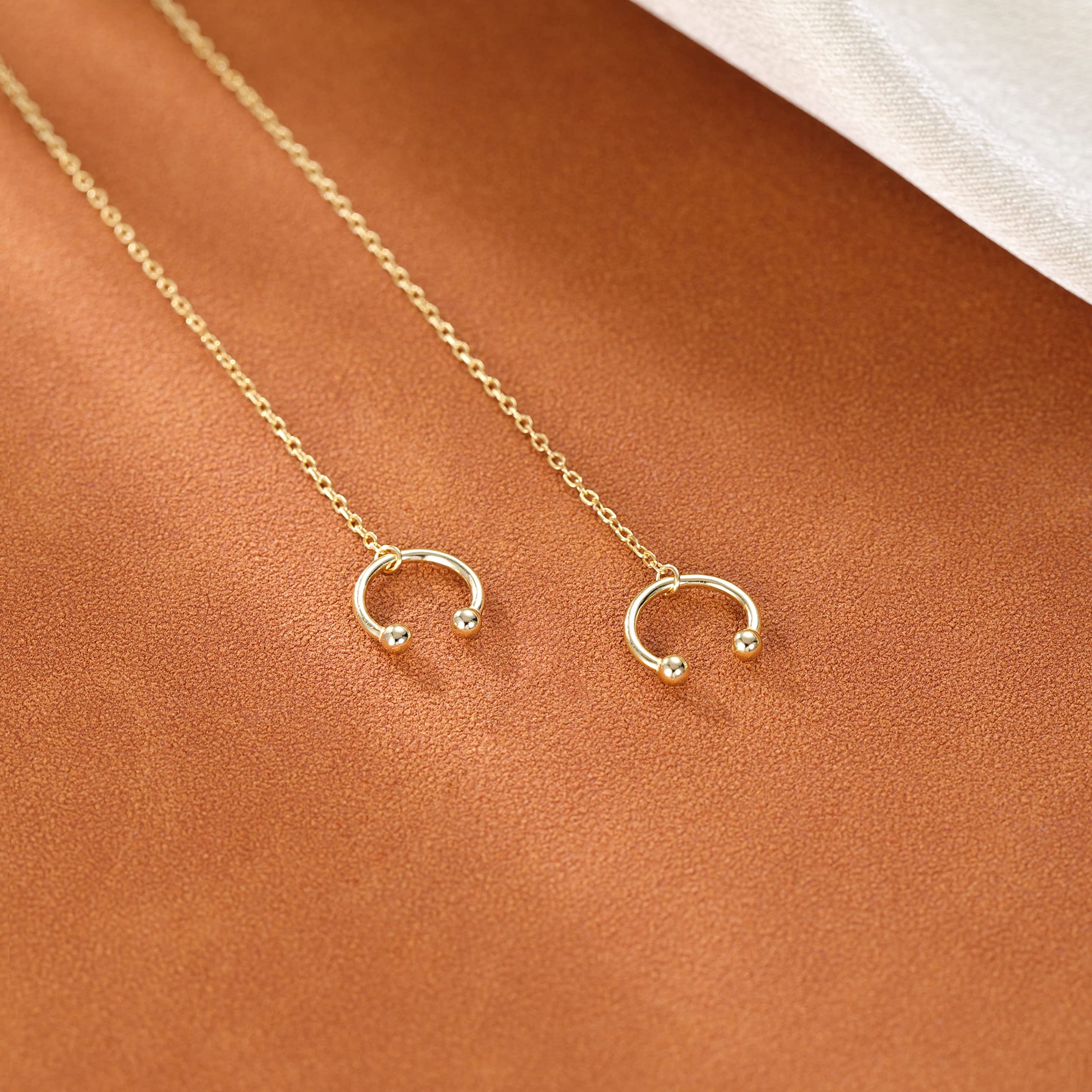 SLUYNZ 925 Sterling Silver Cuff Earrings Chain for Women Crawler Earrings Wrap Climber Earrings Cool Earrings(yellow gold)