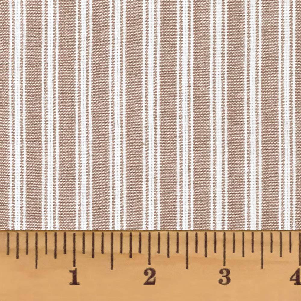 Oatmeal Ticking Stripe Cotton Homespun Fabric by JCS - Sold by The Yard