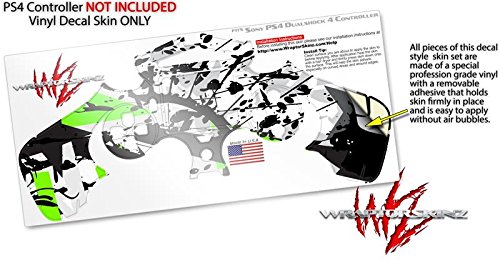 WraptorSkinz Vinyl Decal Skin Compatible with Sony PS4 Controller PlayStation 4 Original Slim and Pro Baja 0018 Lime Green (Controller NOT Included)