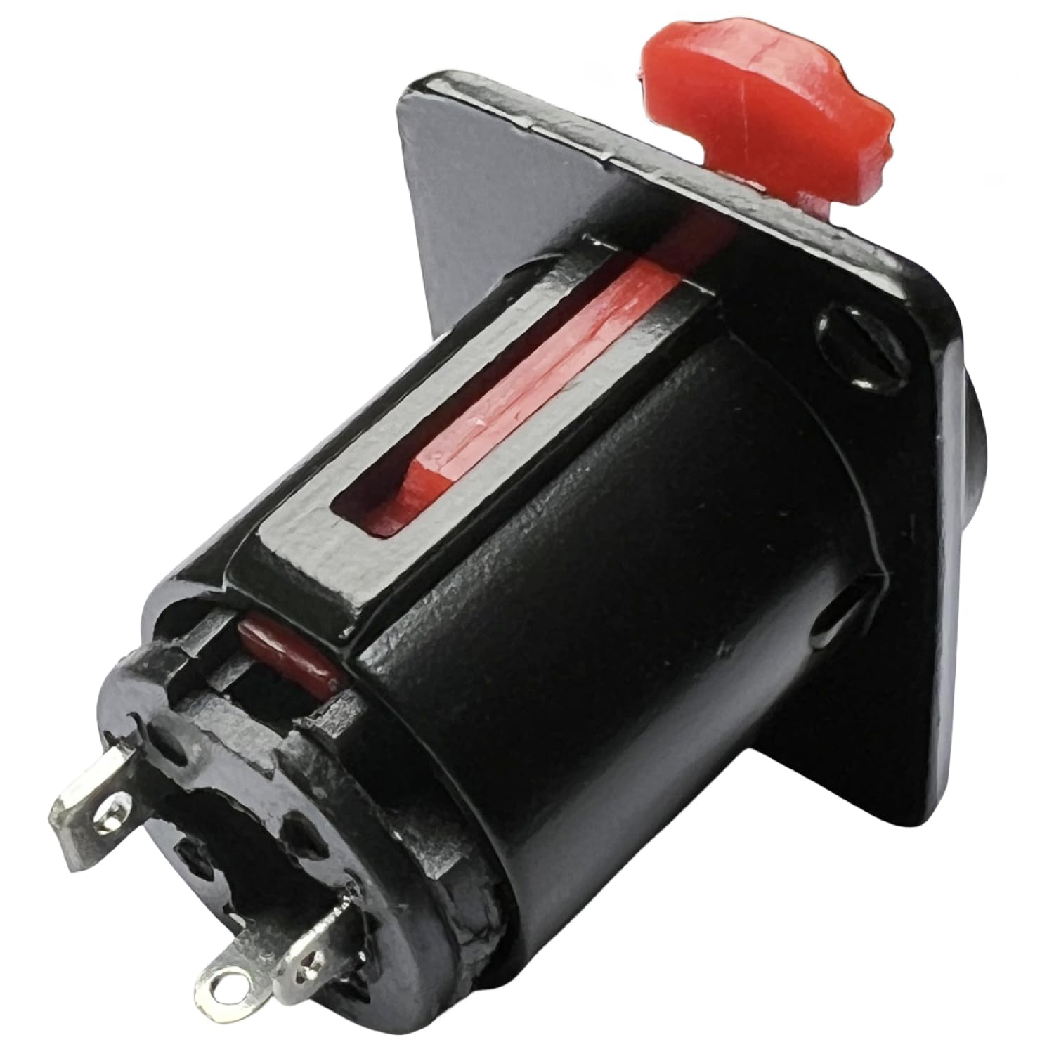 CESS Black 1/4" Jacks TS and TRS Panel Mount Jack Locking Style D Series Size - 1/4 Inch Female Stereo and Mono/TRS and TS Audio Socket - 6.35mm Stereo and Mono Socket (4 Pack)