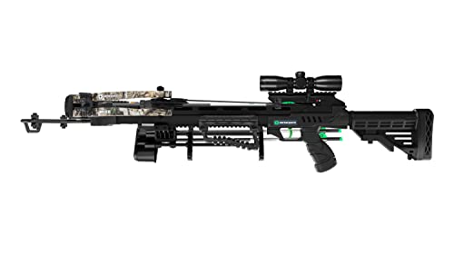CenterPoint Archery Sniper Elite 385 Crossbow Package C0004 With 4x32mm Scope, Quiver And Arrows, Black/Camo