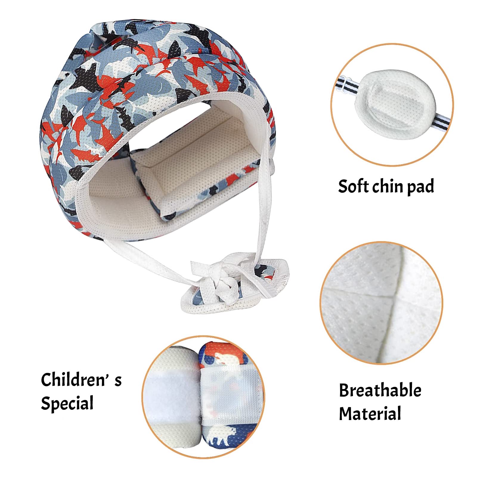 GREUS Baby Toddlers Safety Helmet for Crawling Walking, Adjustable Baby Anti Fall Head Guard No Bumps Hat Infant Walkers Cushioned Head Protector Protective Headgear Bumper Bonnet
