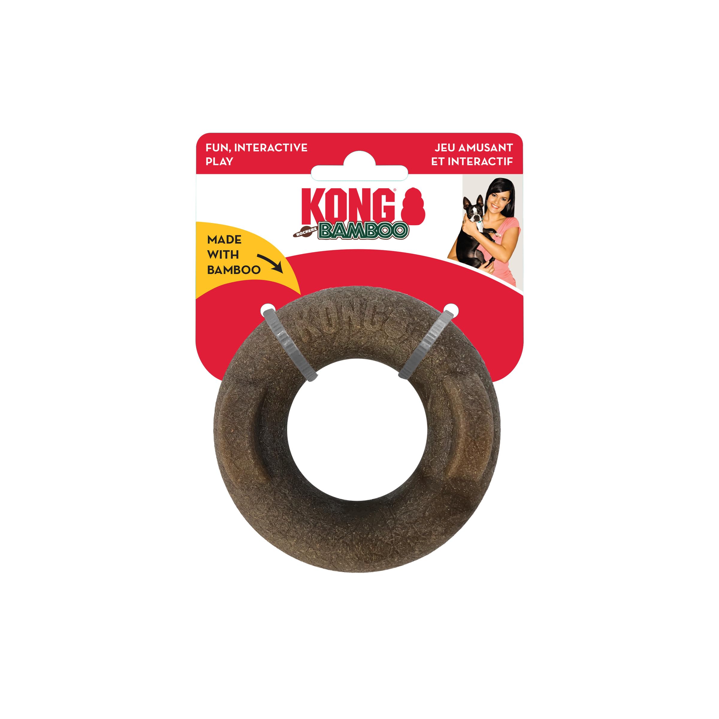 KONG Bamboo Rockerz Chewing Reward for Dental Health in Dogs (Extra Small/Small, Ring)